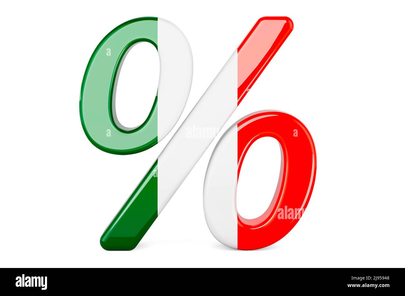 Percent with Irish flag, 3D rendering isolated on white background ...
