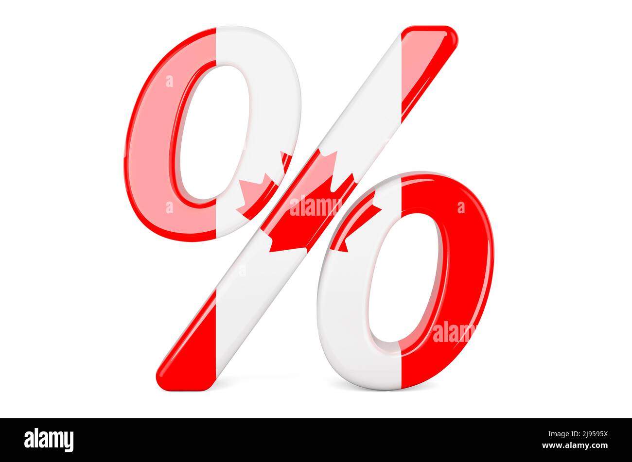 Percent with Canadian flag, 3D rendering isolated on white background ...