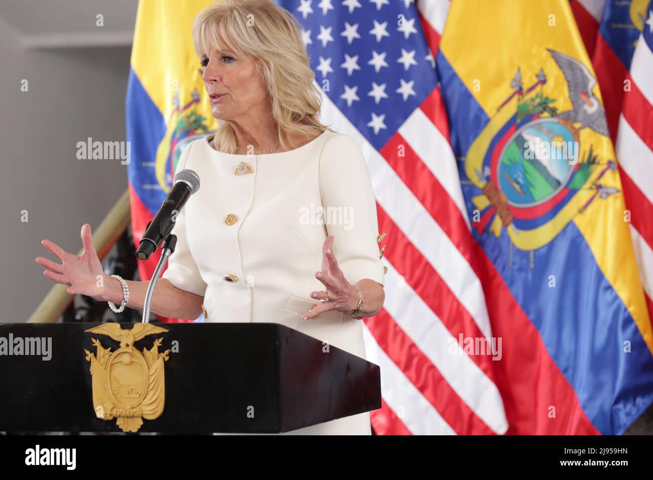 Quito, Ecuador. 19th May, 2022. U.S. First Lady Jill Biden, delivers ...