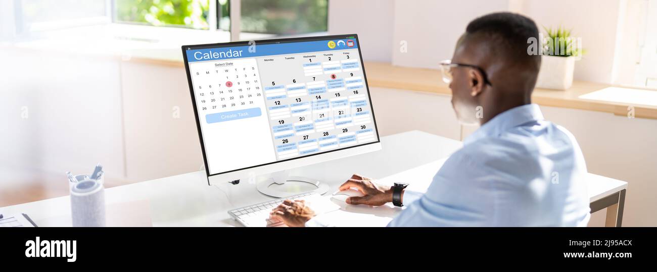 Appointment Schedule Planner And Date Calendar On Desktop Computer ...