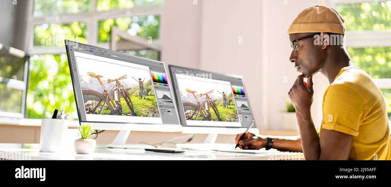 Laptop working studio multiple hi-res stock photography and images - Alamy