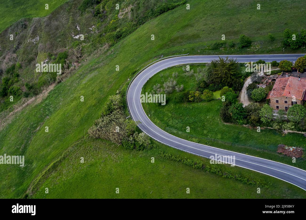 Aerial view winding road among hi-res stock photography and images - Alamy