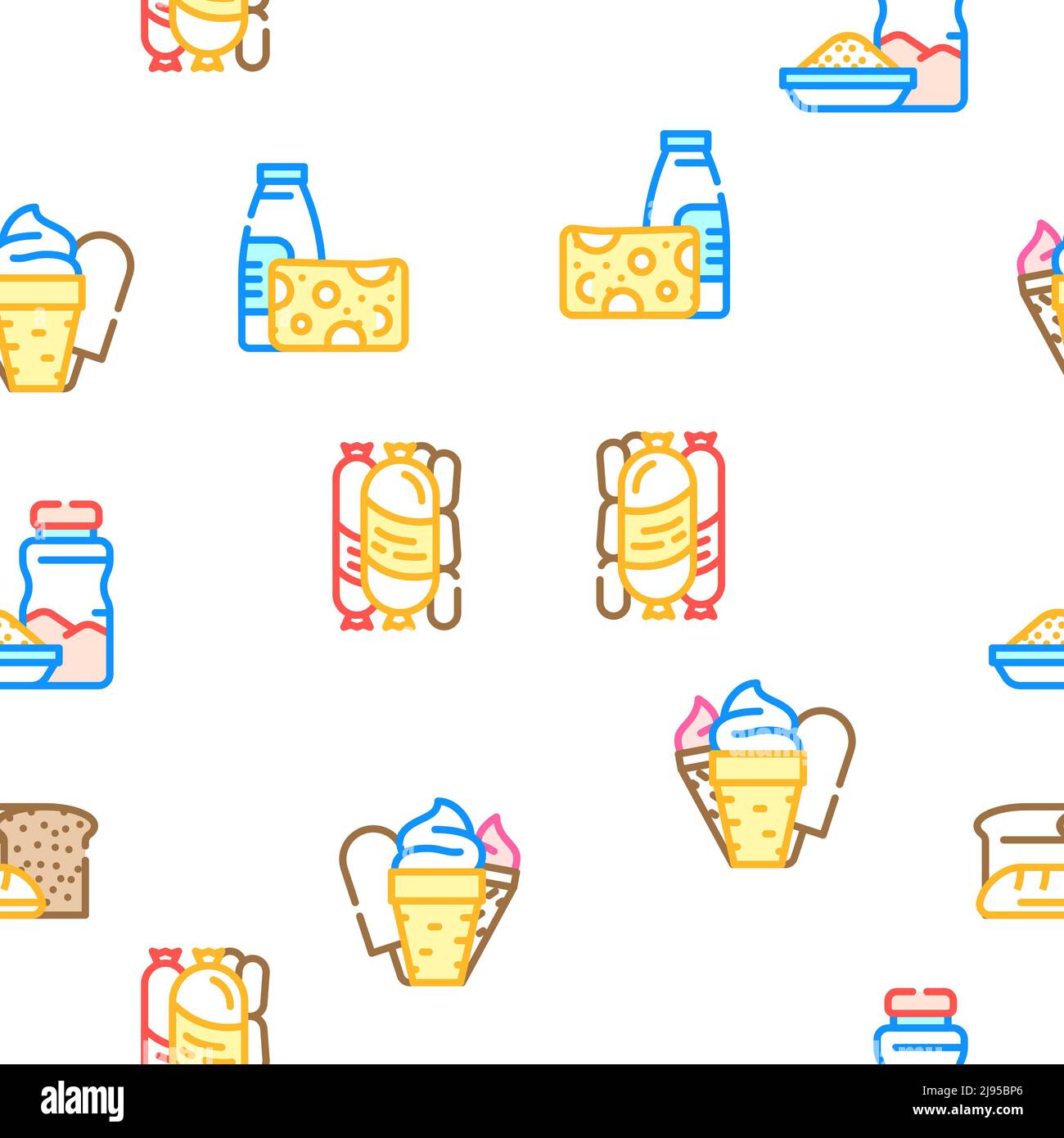 Supermarket Selling Department Icons Set Vector Stock Vector Image ...