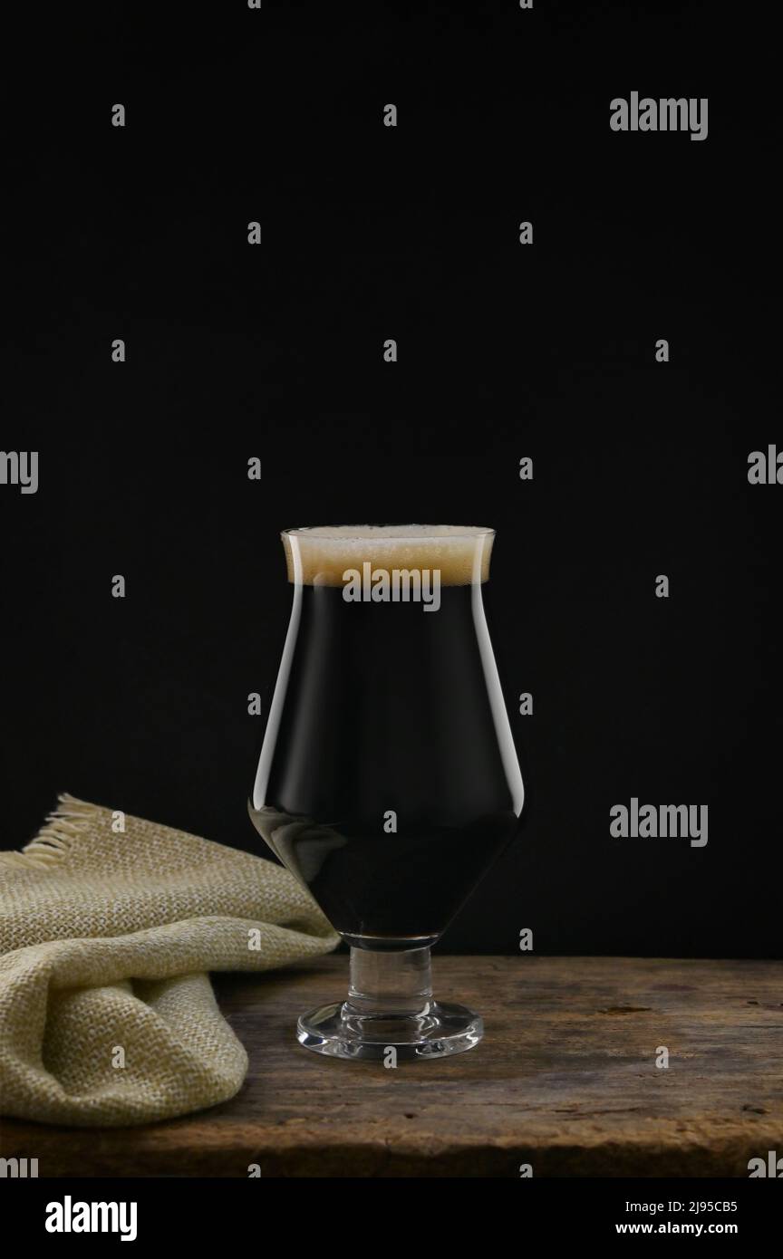 An Glass Of Craft Dark Stout Beer with Chocolate Flavor Stock Photo - Alamy