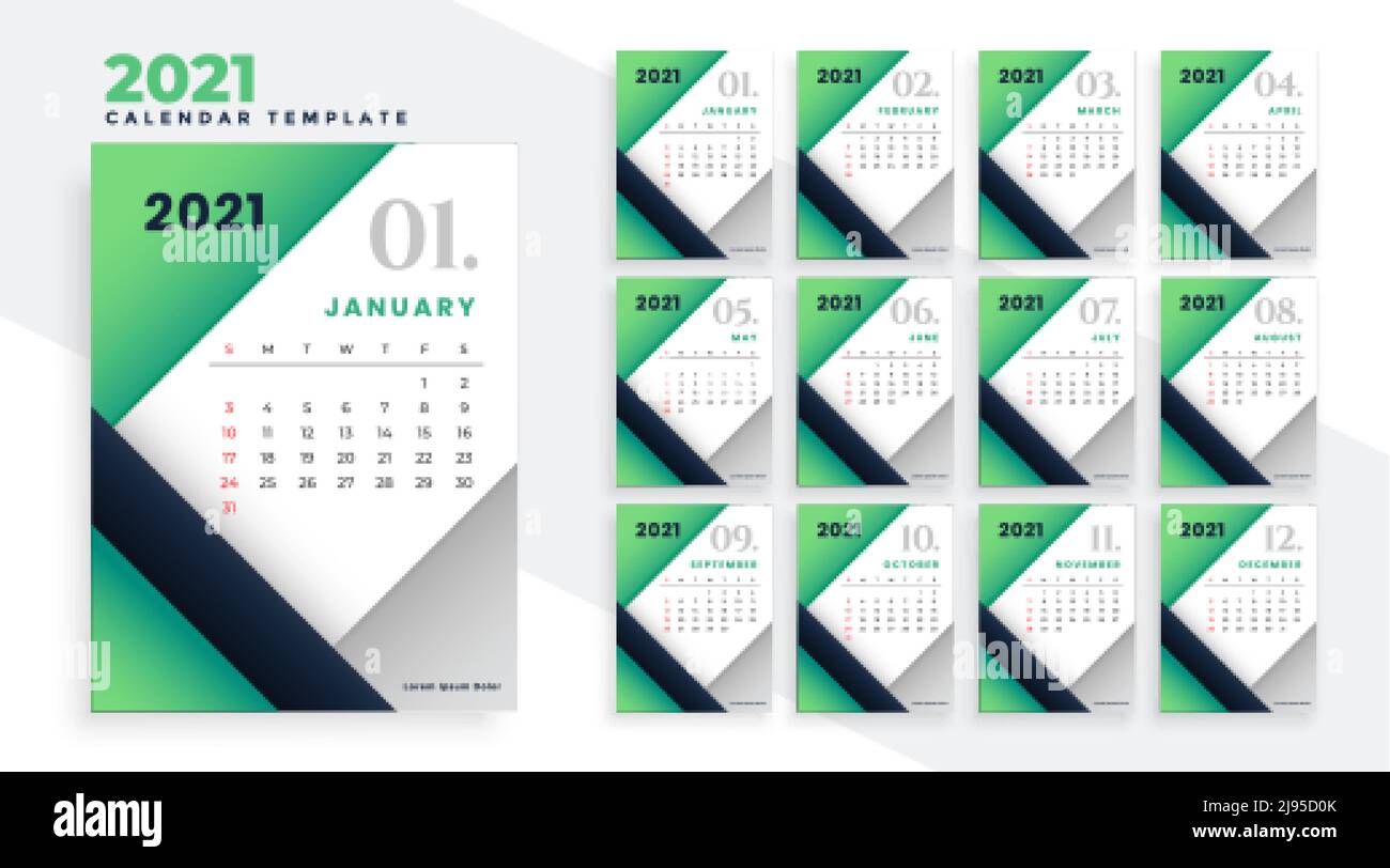 Green calendar Stock Vector Images - Alamy