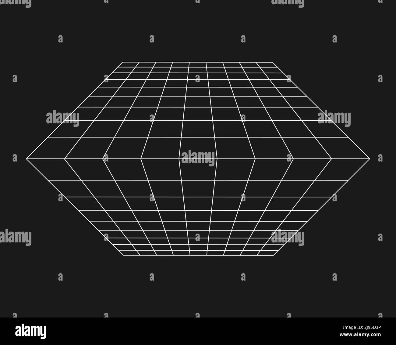 Cyber grid, retro punk perspective rectangular tunnel. Grid tunnel ...