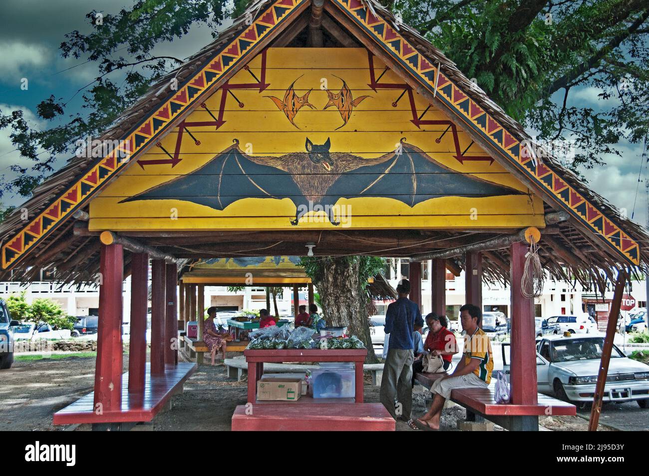 Outdoor produce and fish market in Koror, Palau, Micronesia Stock Photo ...