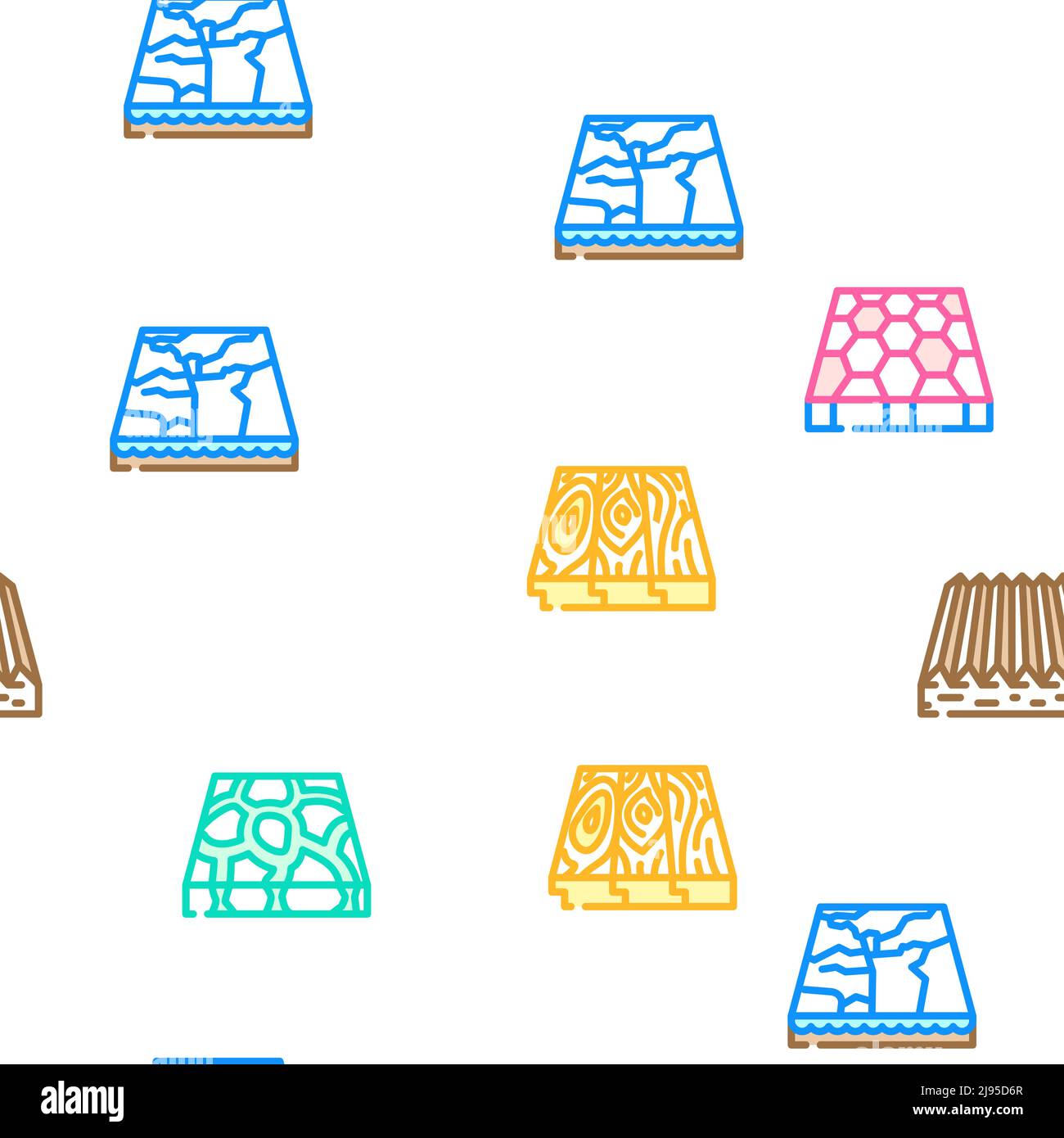 Floor Material Layers Renovation Icons Set Vector Stock Vector Image ...