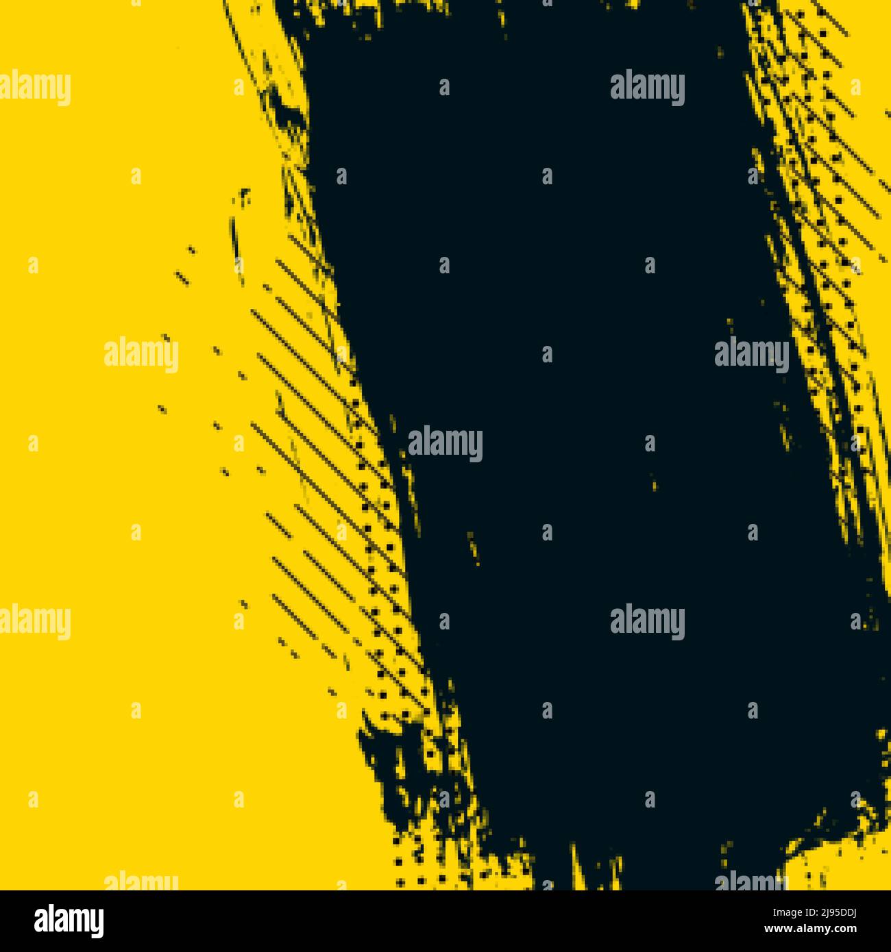 Yellow And Black Abstract Grunge Messy Texture Background Stock Vector