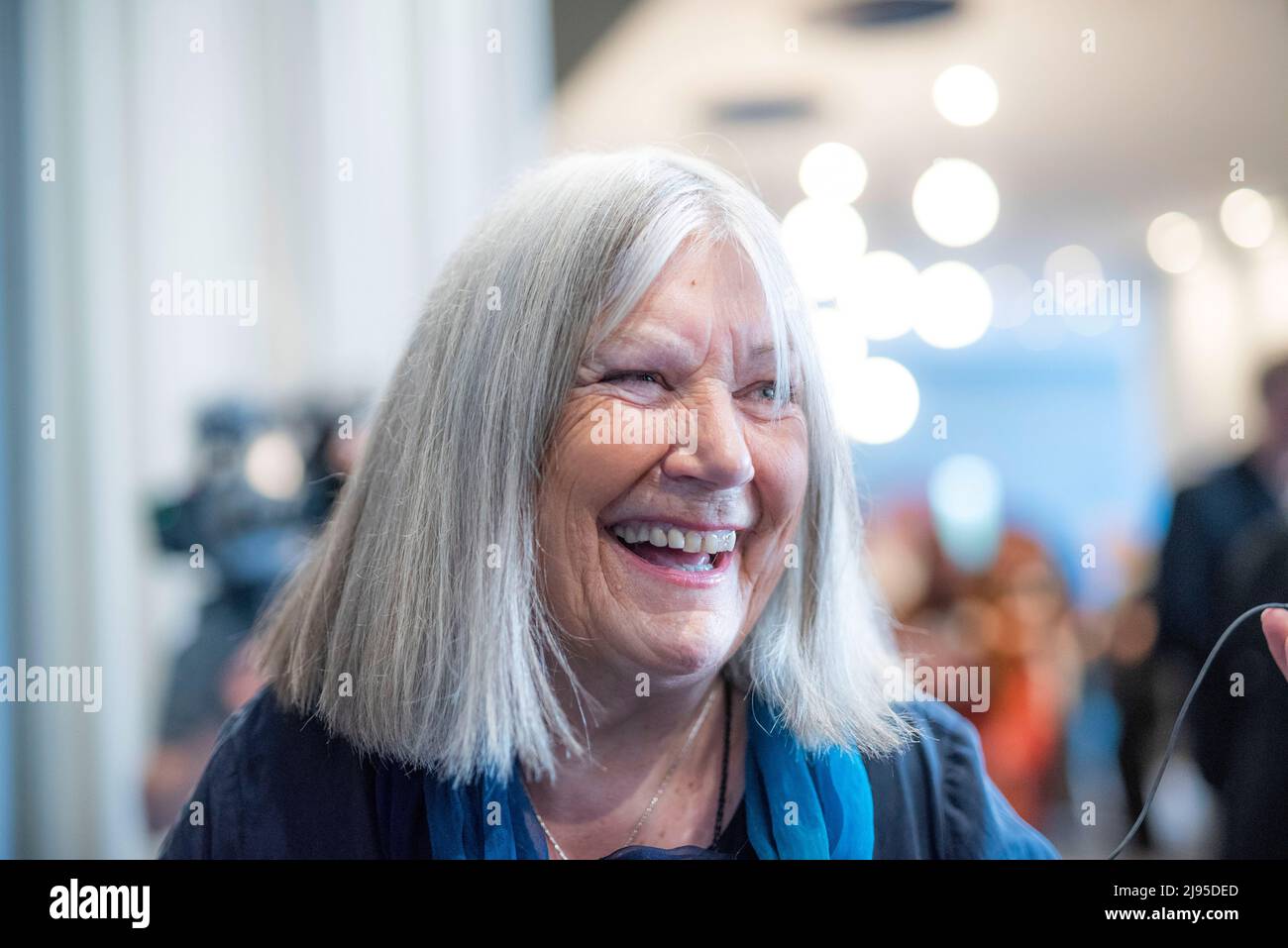 Rostock, Germany. 20th May, 2022. Writer Helga Schubert smiles during ...