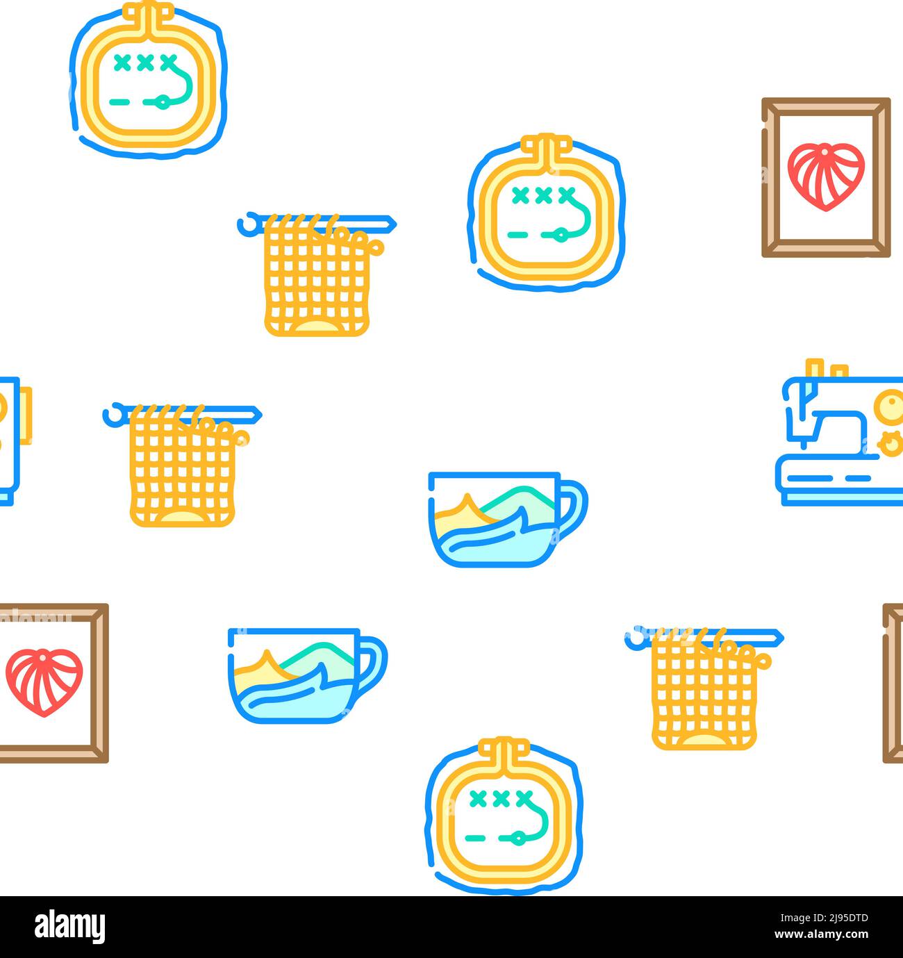 Handiwork Craft Hobby Occupation Icons Set Vector Stock Vector Image ...