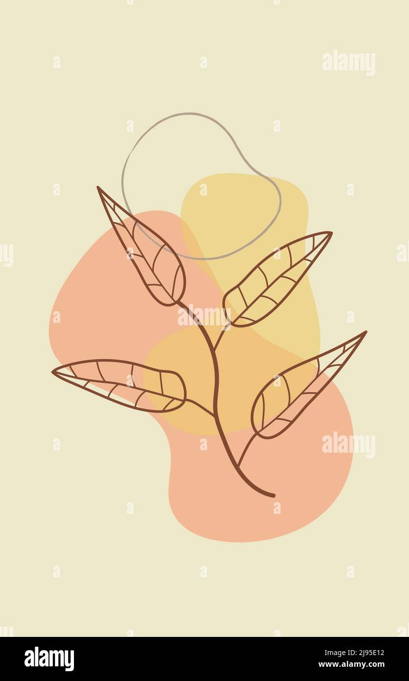 paints in boho style. Abstract watercolor geometric shapes of balance ...