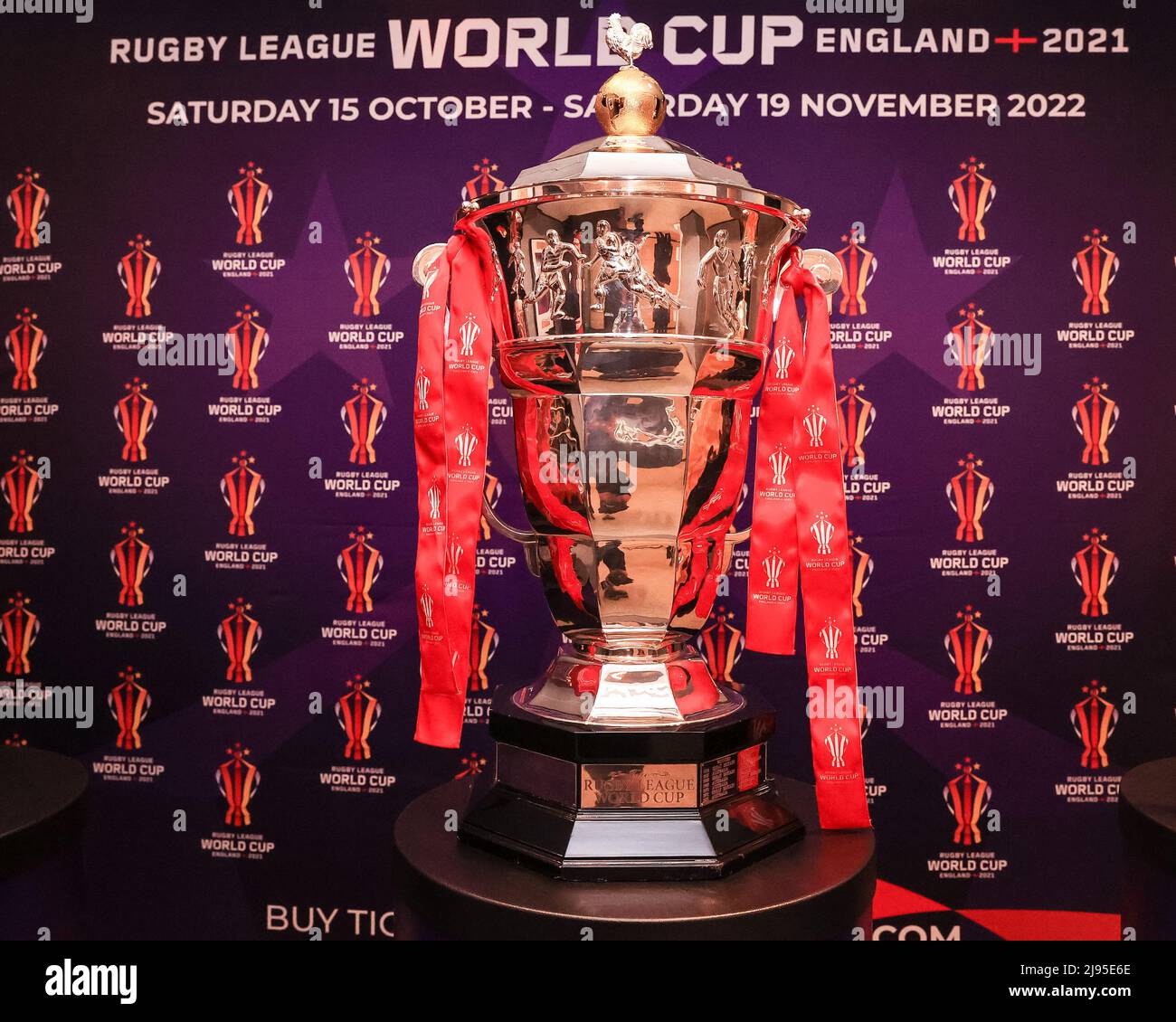 The Rugby League World Cup on display at Headingley Stadium Stock Photo ...