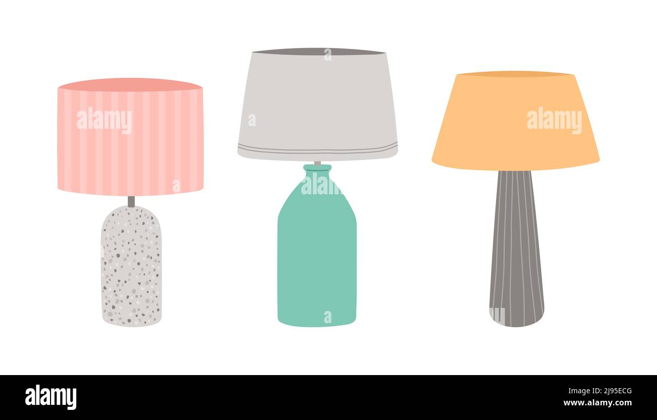 Table lamp set flat design vector illustration Stock Vector Image & Art ...