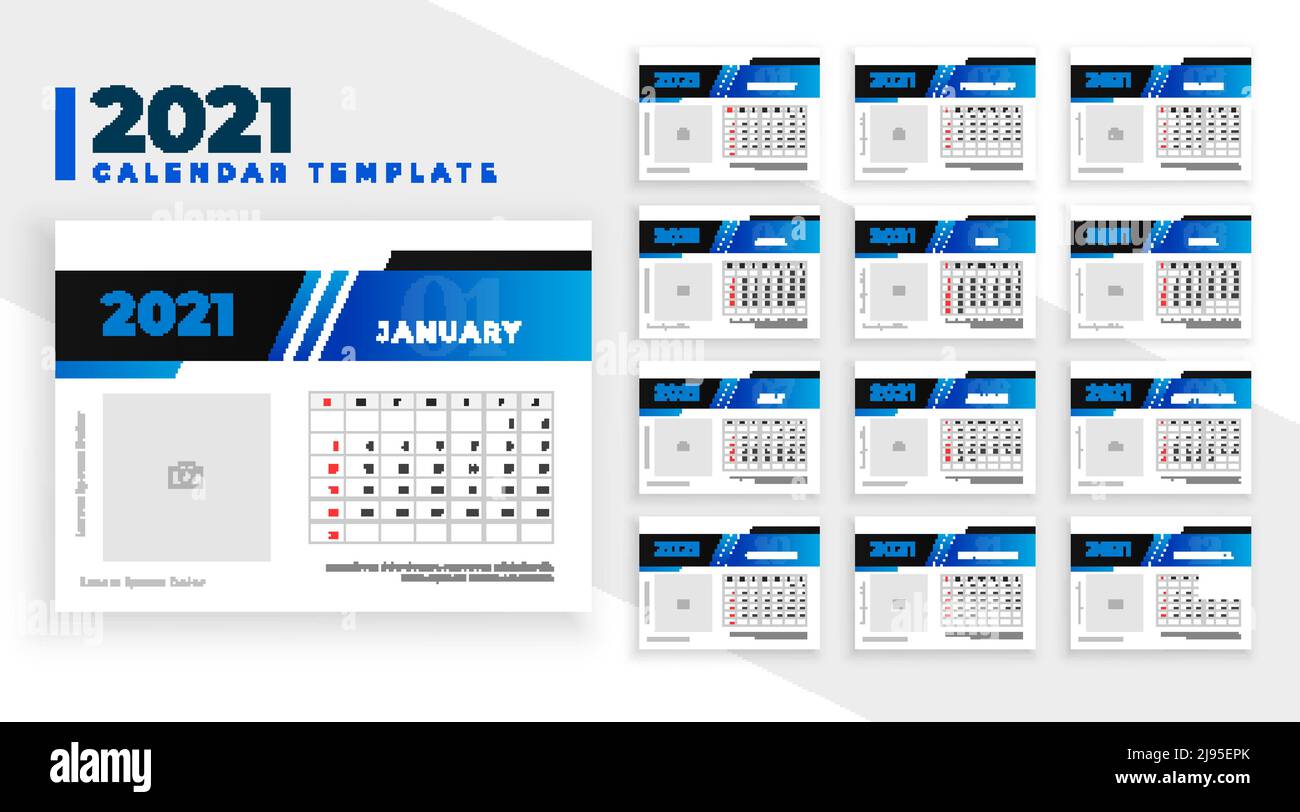 Blue calendar design hi-res stock photography and images - Alamy