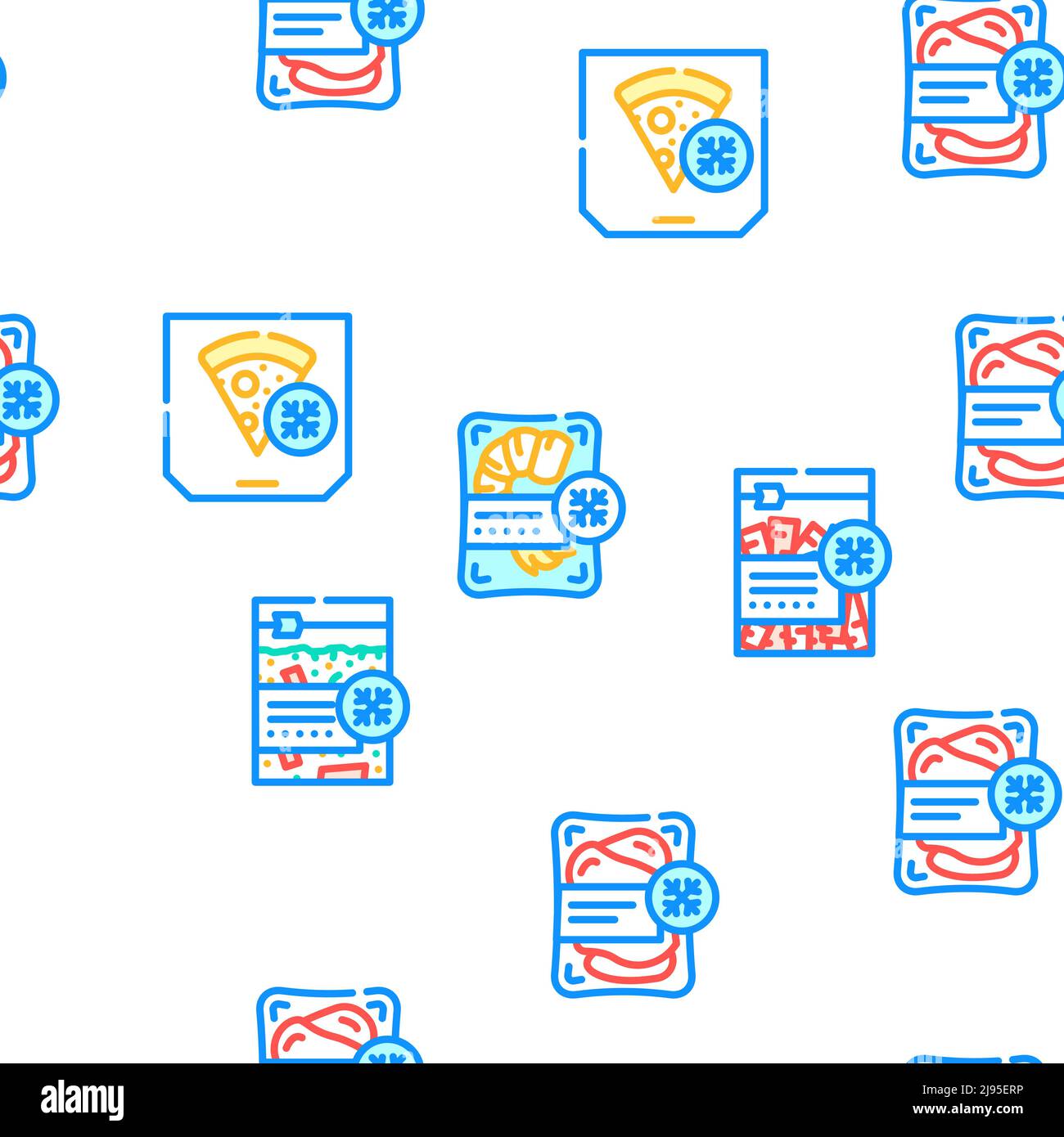 Frozen Food Storage Packaging Icons Set Vector Stock Vector Image & Art ...