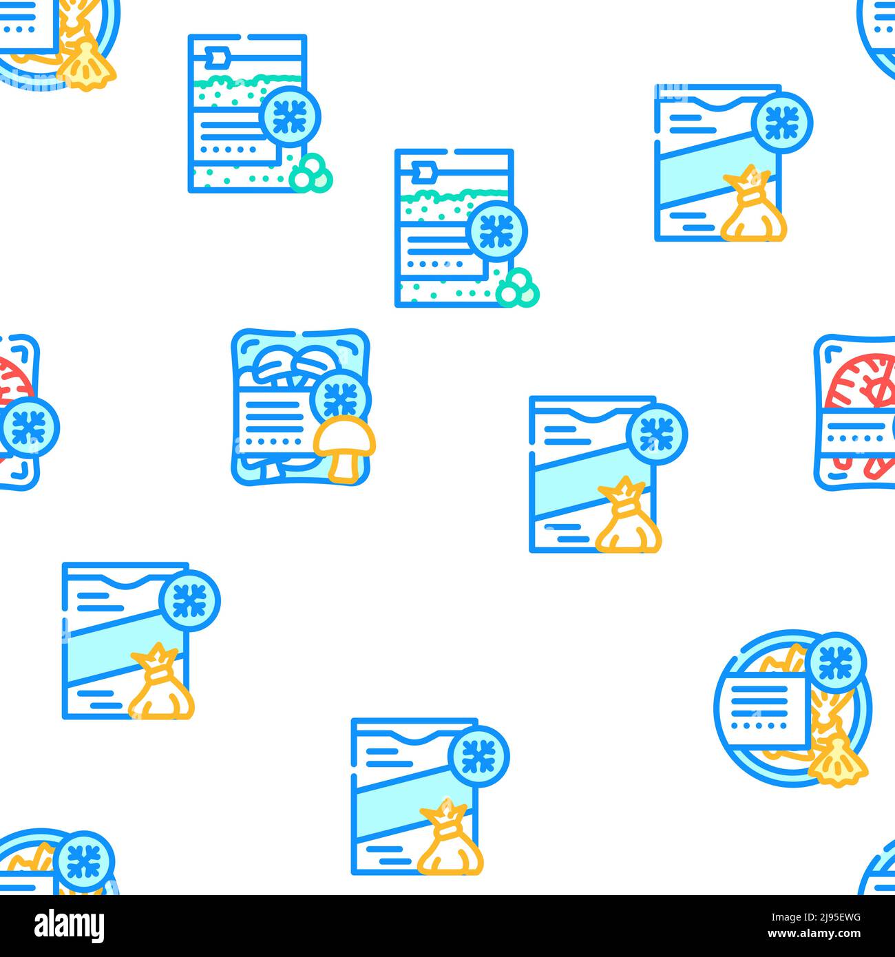 Frozen Food Storage Packaging Icons Set Vector Stock Vector Image & Art ...