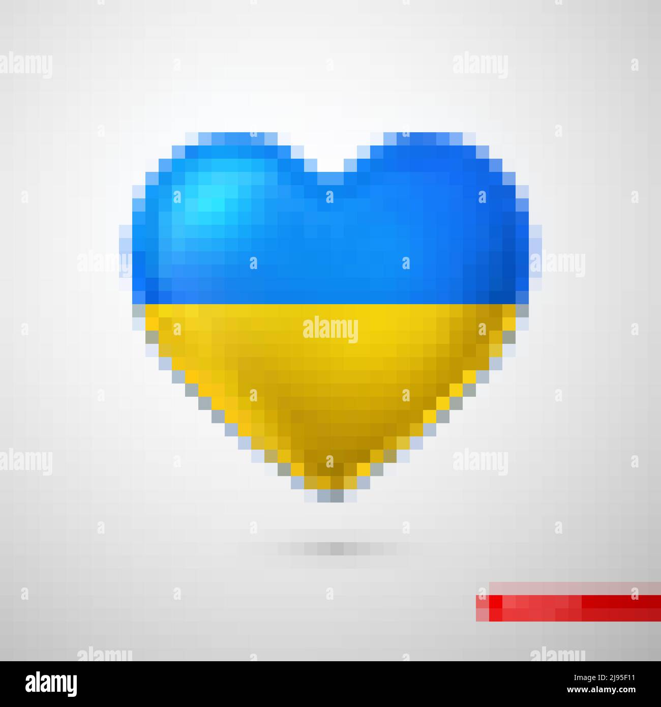 Heart icon with colors of Ukrainian flag. Love symbol in Ukrainian ...