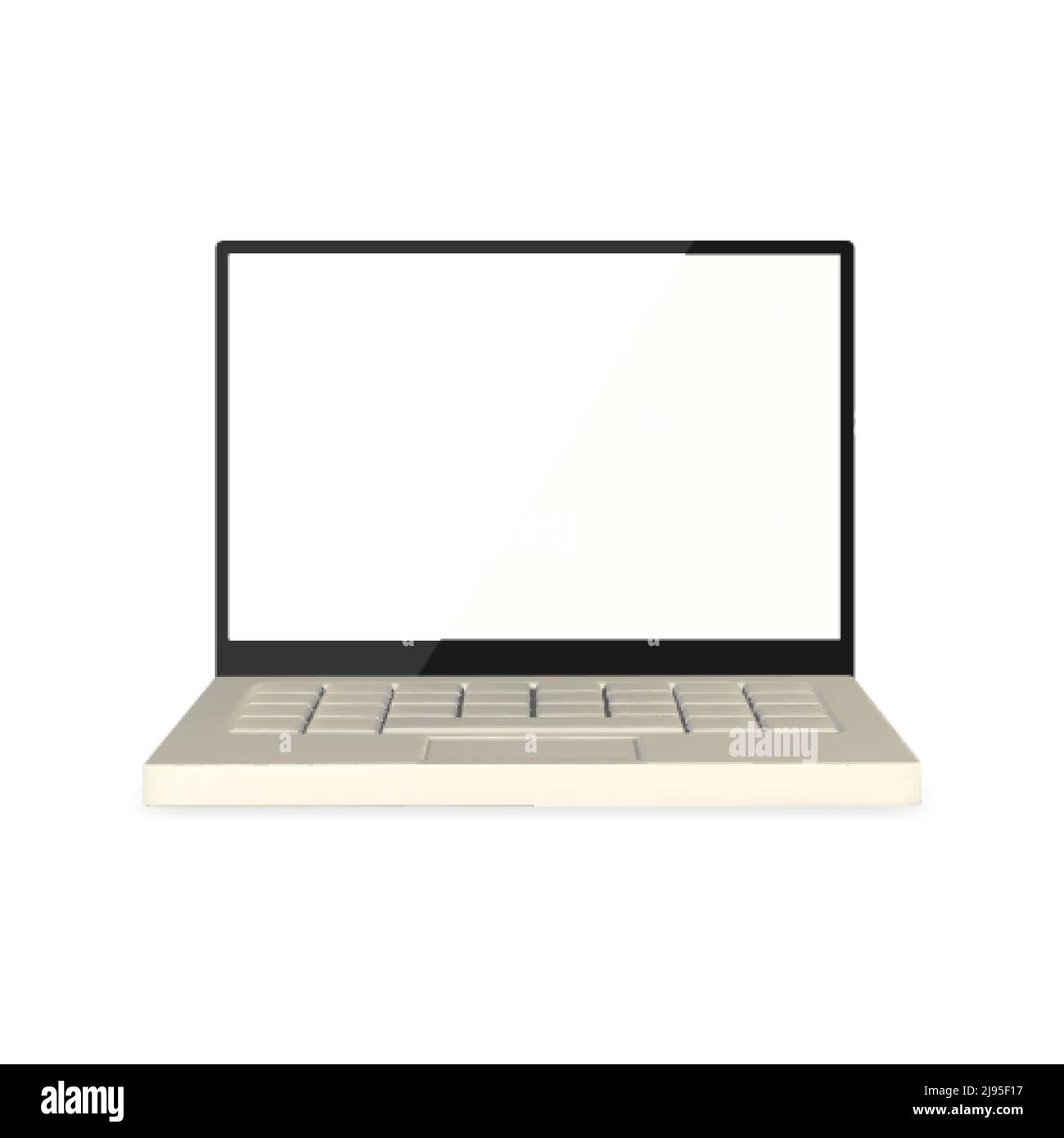 3d realistic laptop with blank screen on light background. Vector ...