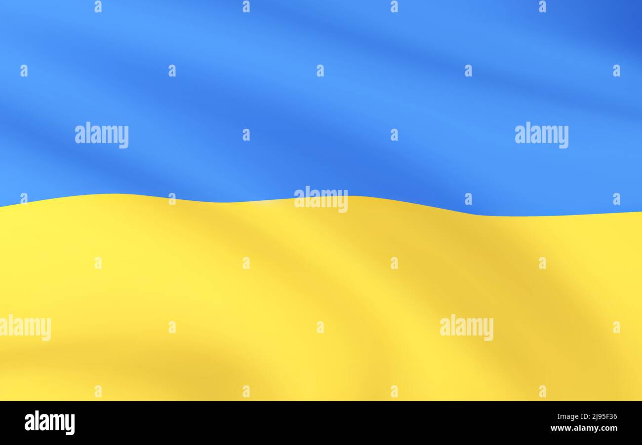 Realistic Ukraine waveing flag bakground. Vector illustration Stock ...