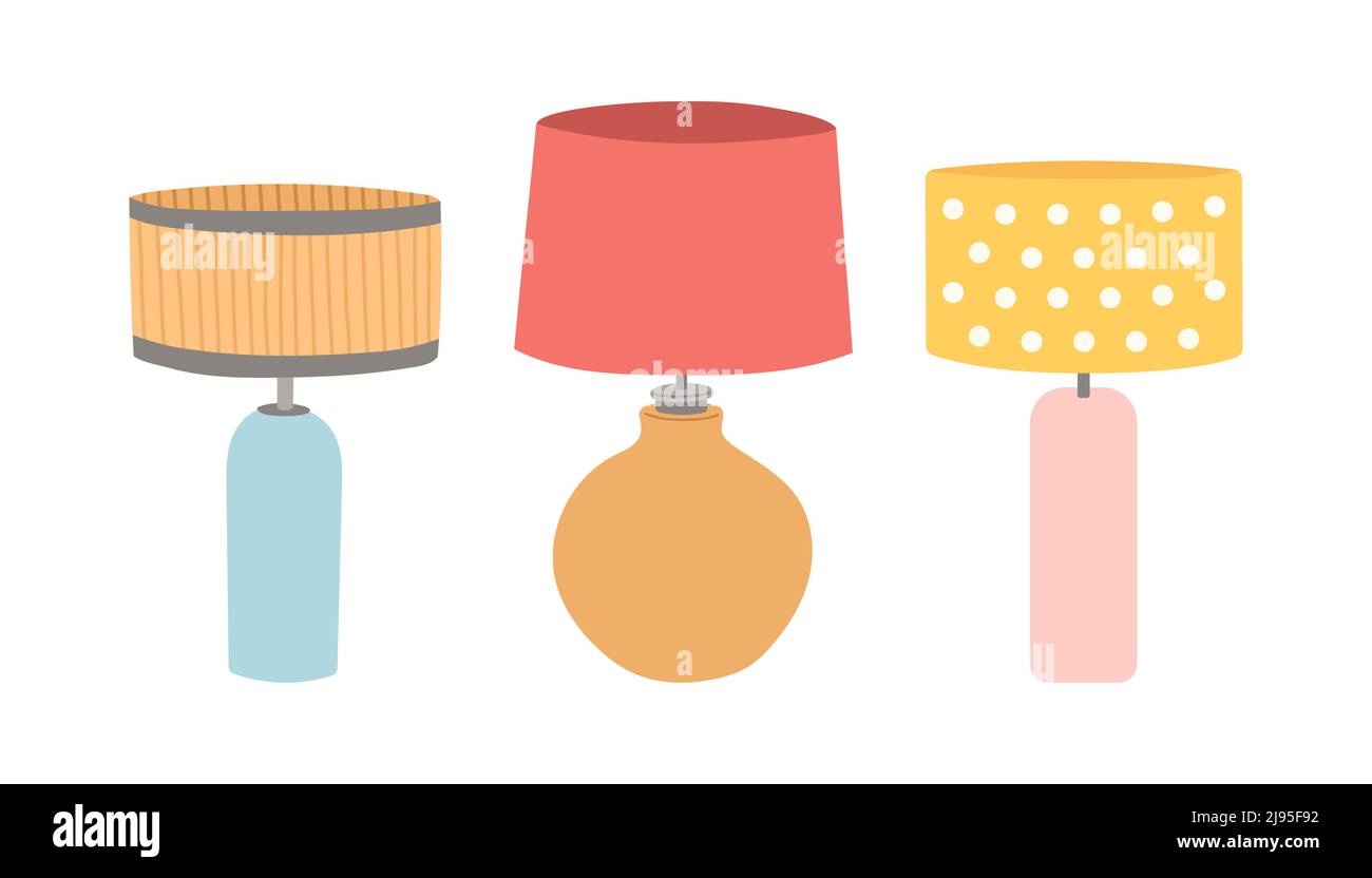 Table lamp set flat design vector illustration Stock Vector Image & Art ...