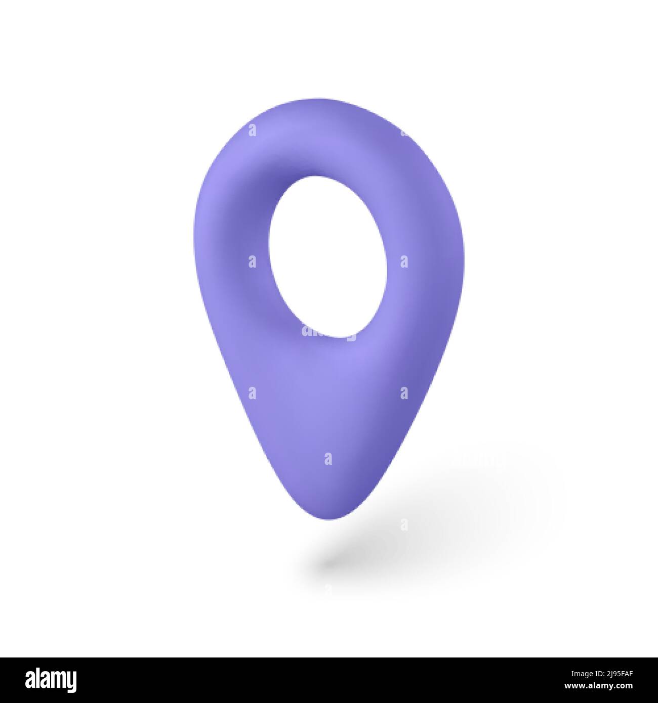 3d violet pin point marker with shadow. Location icon on map. Vector ...