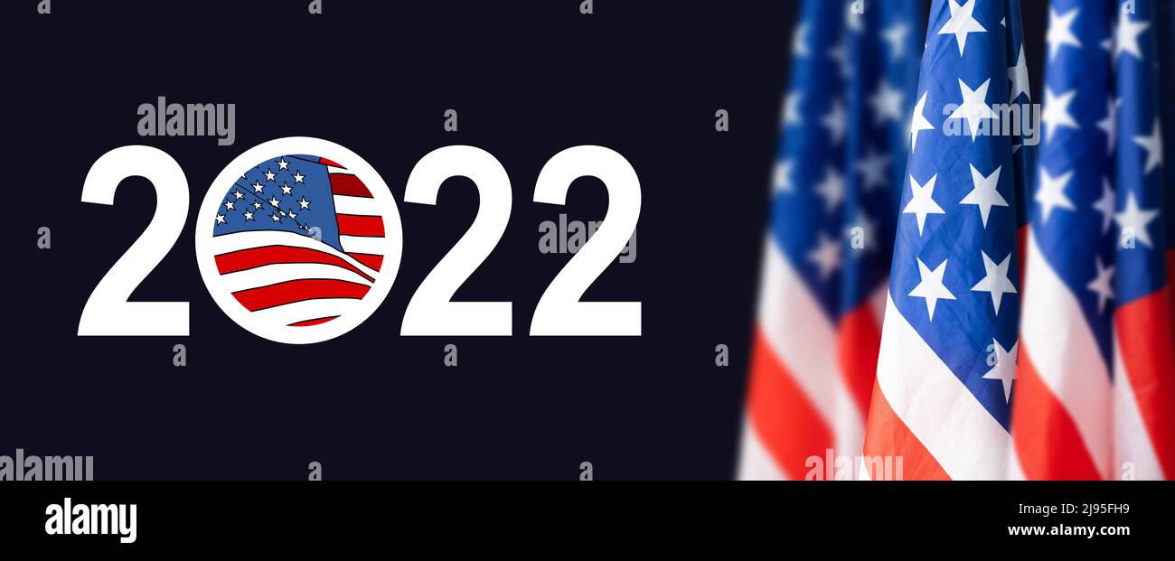 2022 Election campaign buttons with the USA flag - Illustration Stock ...