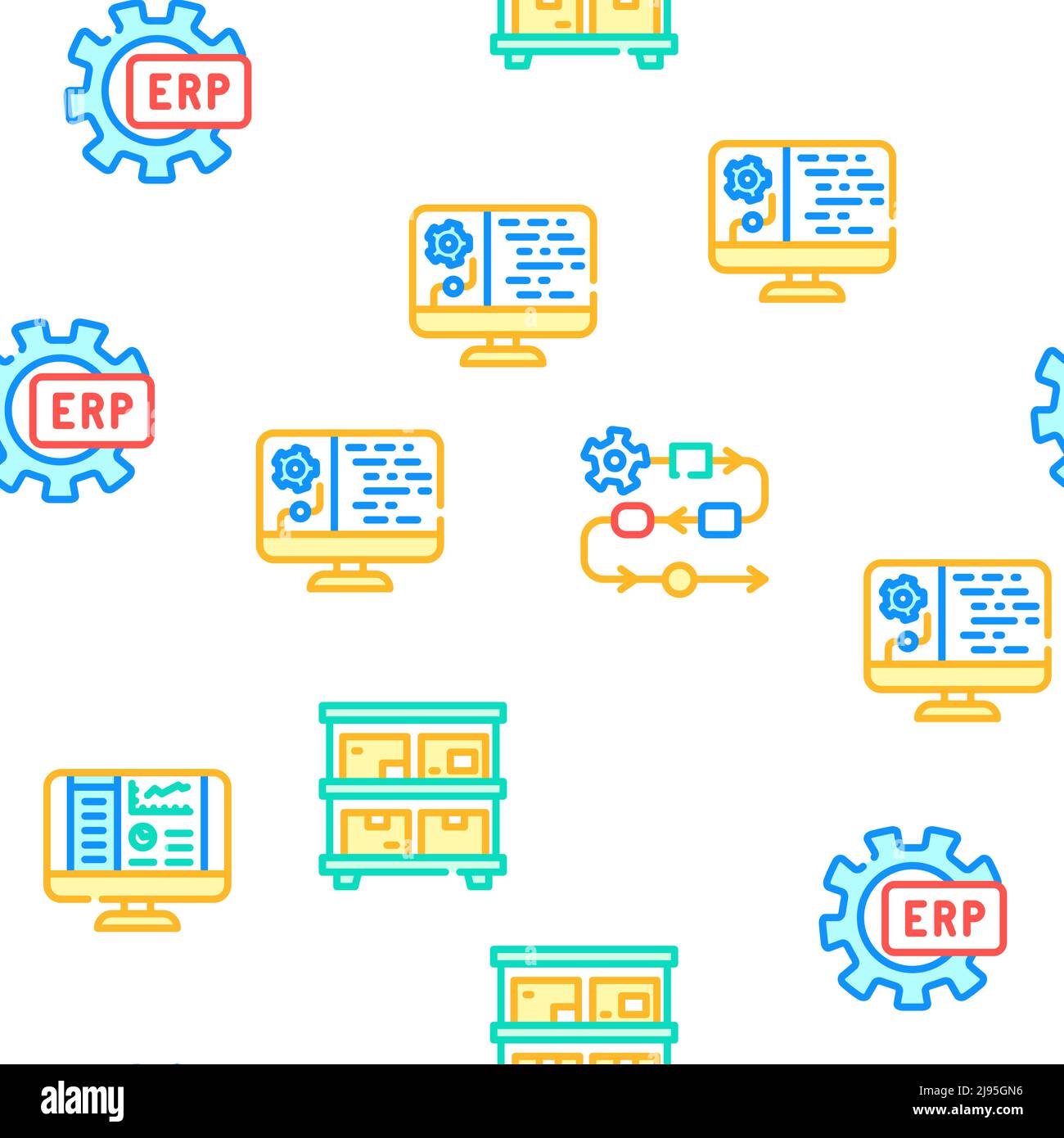 Seamless data processing Stock Vector Images - Alamy