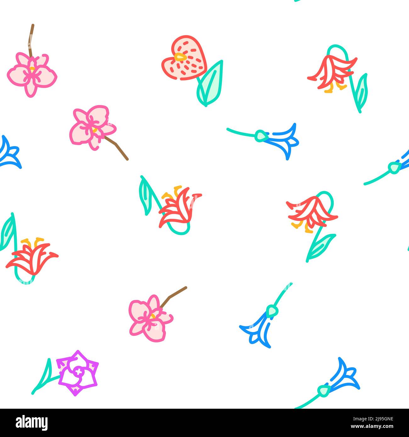 Flower Natural Aromatic Plant Icons Set Vector Stock Vector Image & Art ...