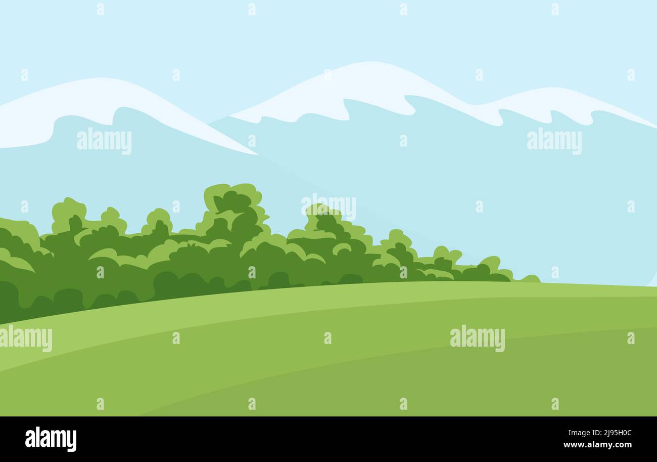 Panorama beautiful summer rural Stock Vector Images - Alamy