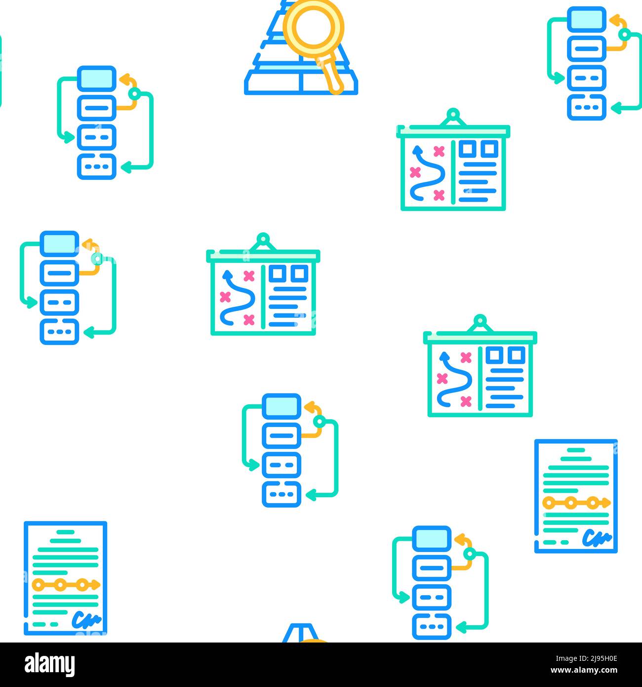 Planning Startup Project Strategy Icons Set Vector Stock Vector Image ...