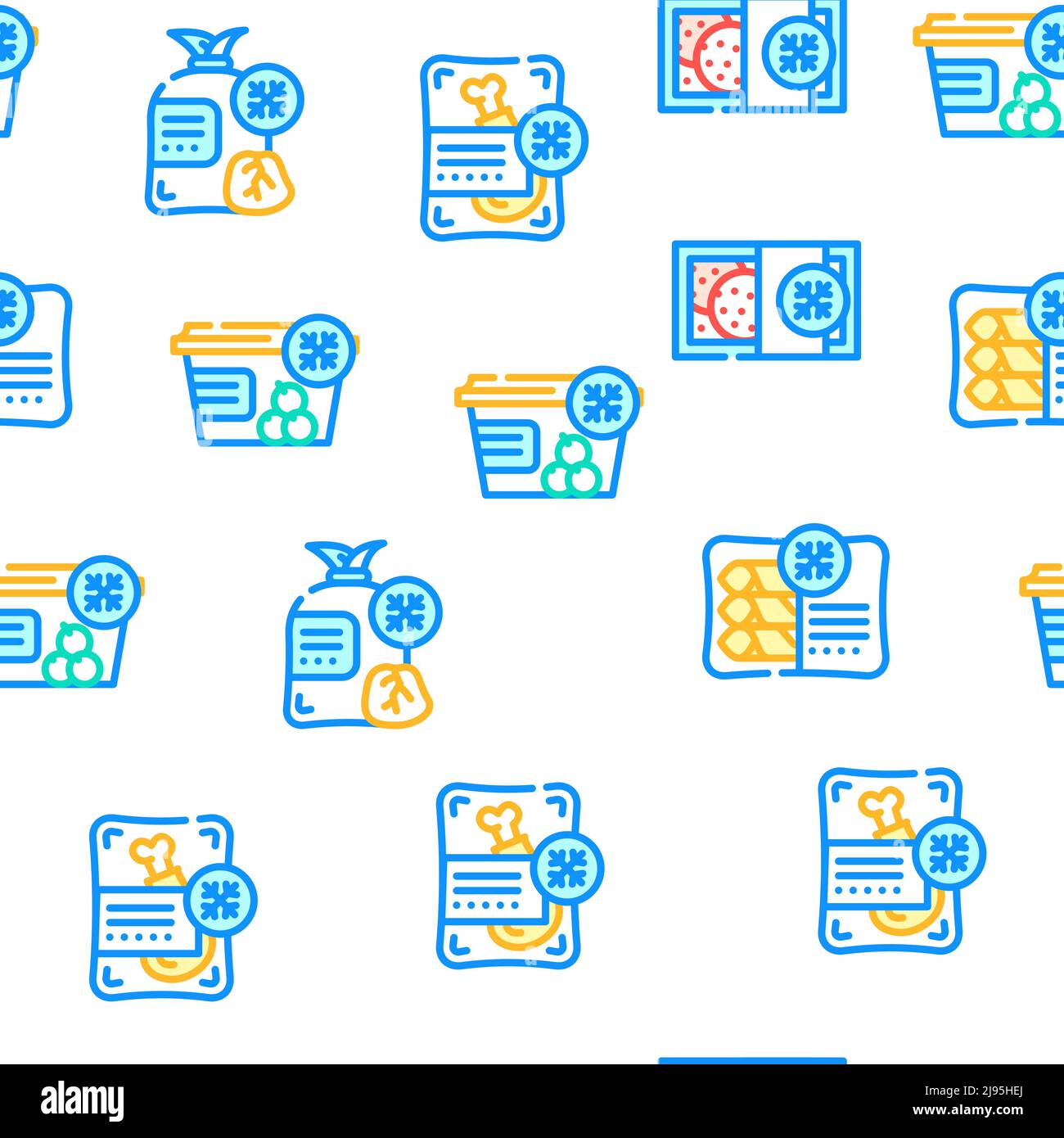 Frozen Food Storage Packaging Icons Set Vector Stock Vector Image & Art ...