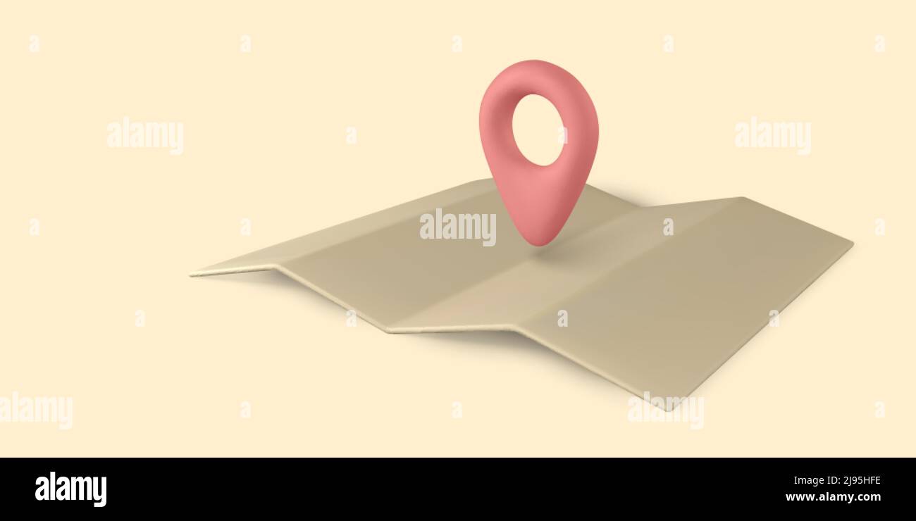 3d pin point marker with shadow. Location icon on map. Vector ...