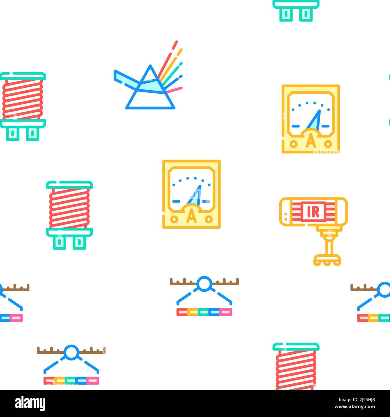 Electromagnetic science physics icons set vector electromagnetic and ...
