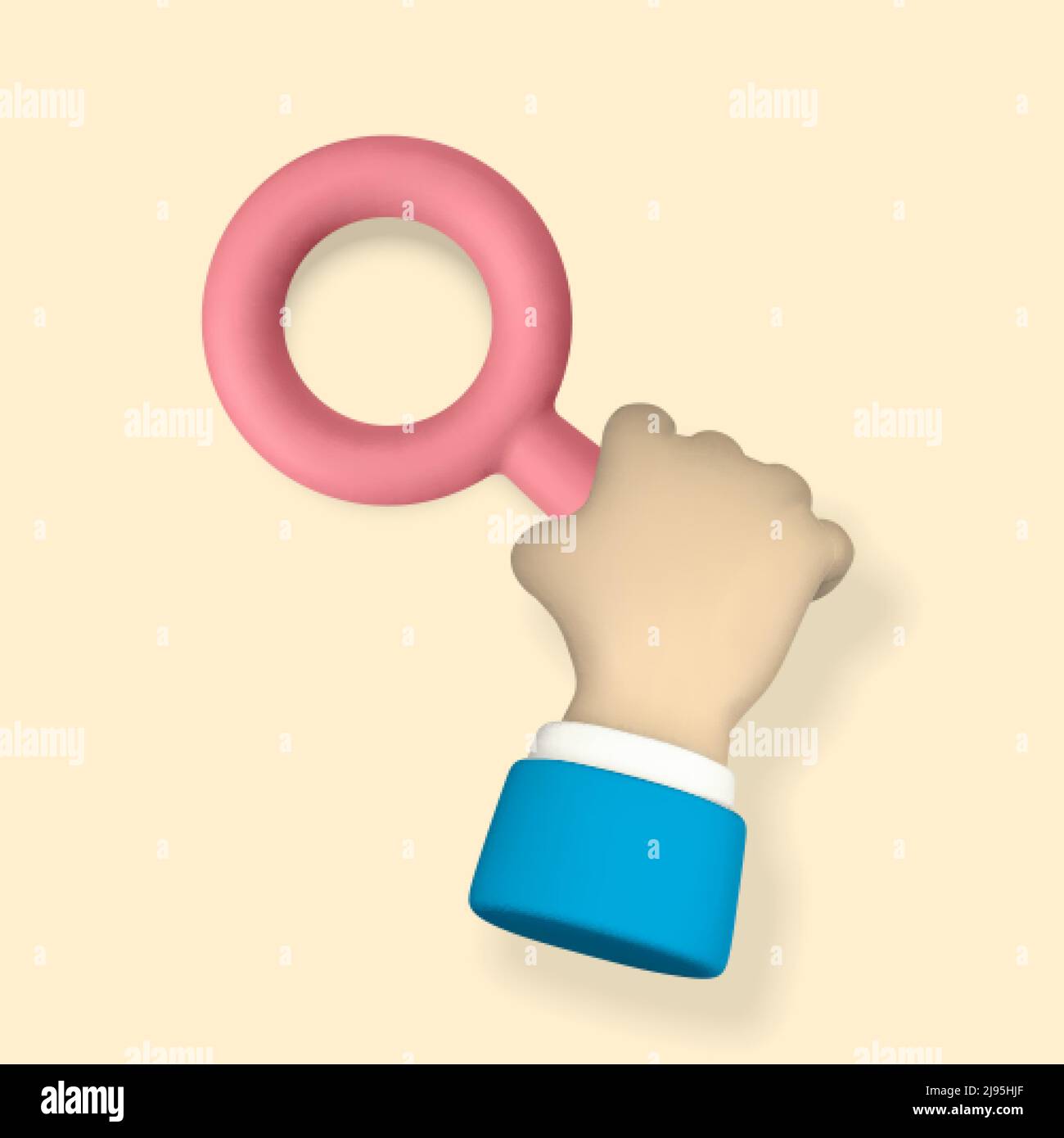 Magnifying glass in hand. Search icon symbol on light background ...