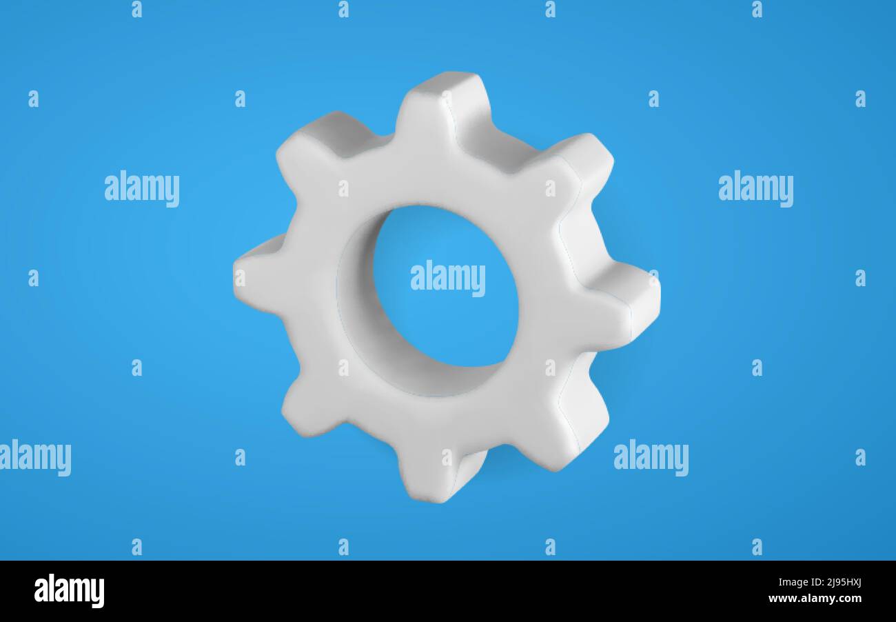 3D violet gear, setting symbol. Gear symbol of workflow concept. Vector ...