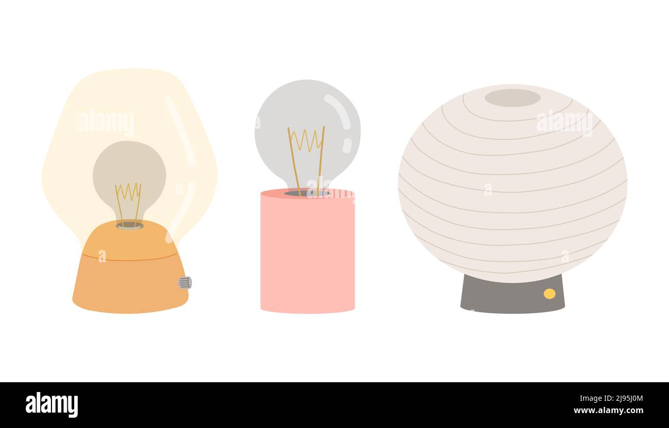 Table lamp set flat design vector illustration Stock Vector Image & Art ...
