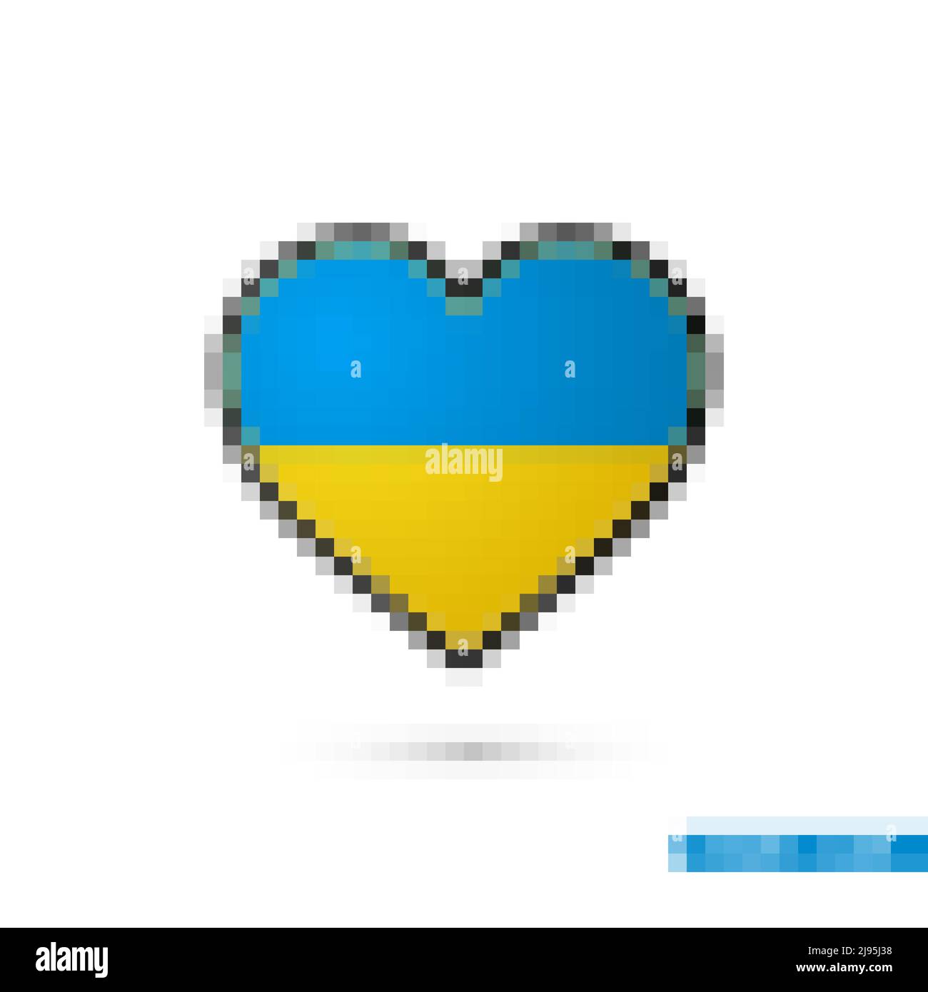 Heart flat icon with colors of Ukrainian flag. Love symbol in Ukrainian ...