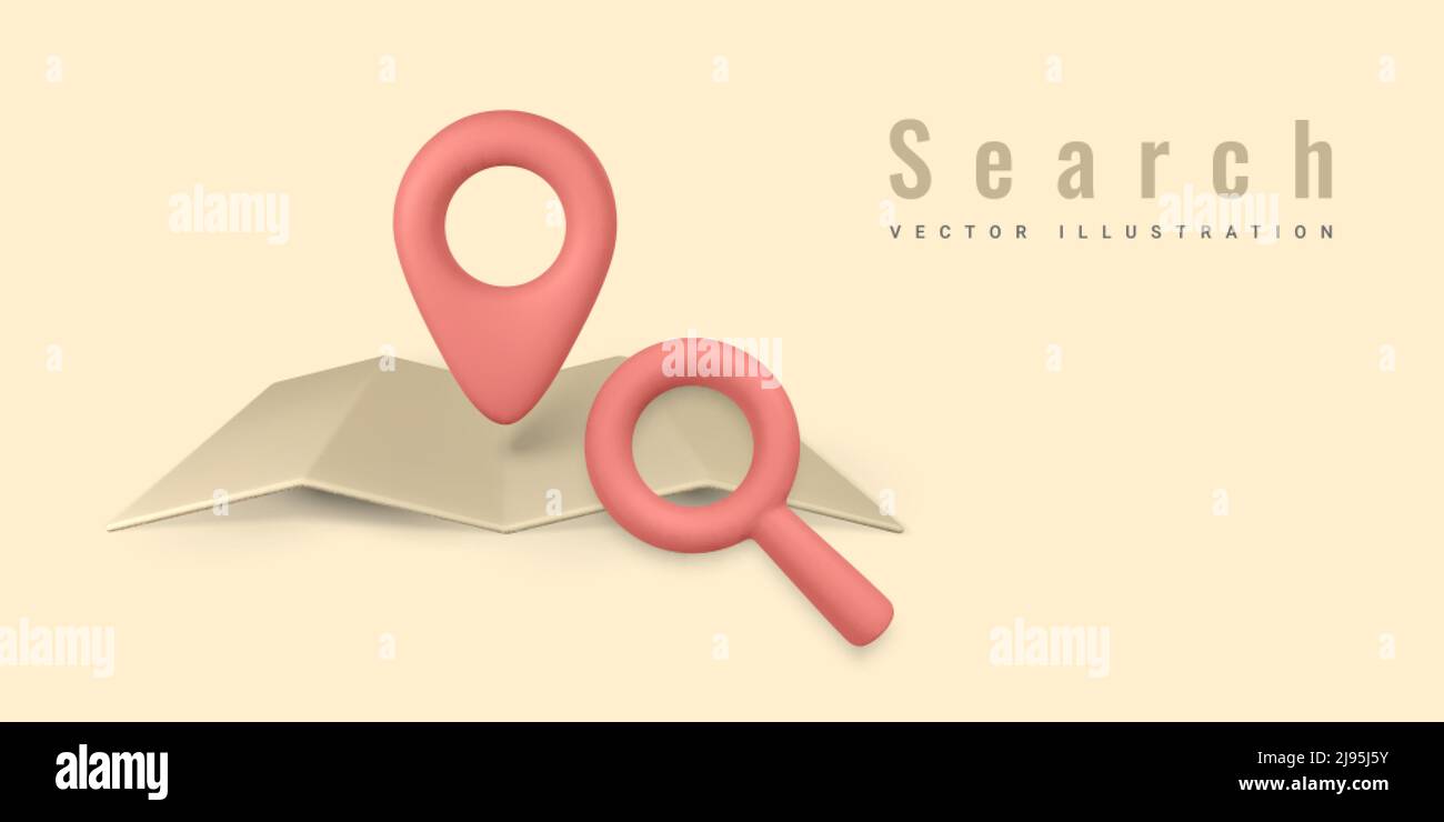 Map Search. Magnifying glass. Search icon symbol. Pin point marker on ...