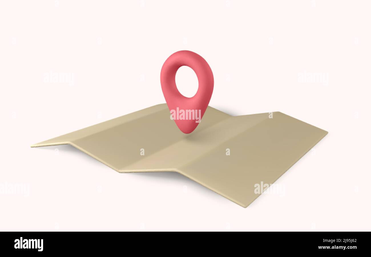3d pin point marker with shadow. Location icon on map. Vector ...