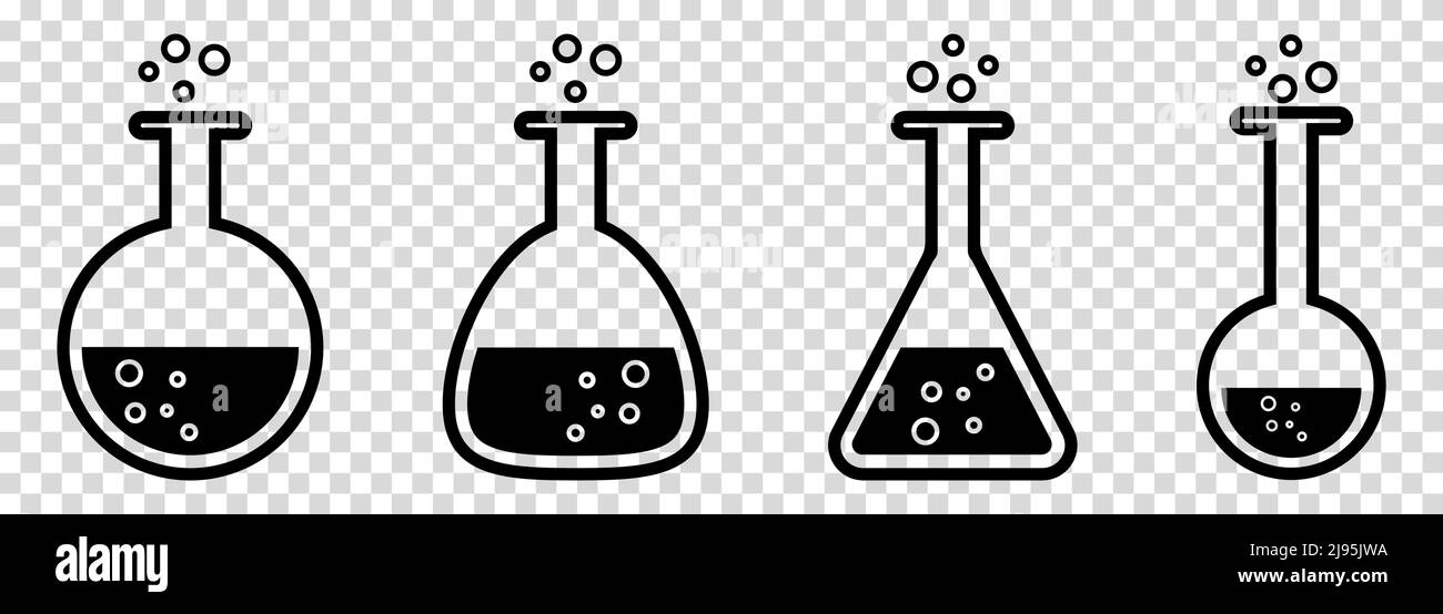Chemical test tube pictogram icons set. Vector illustration isolated on ...