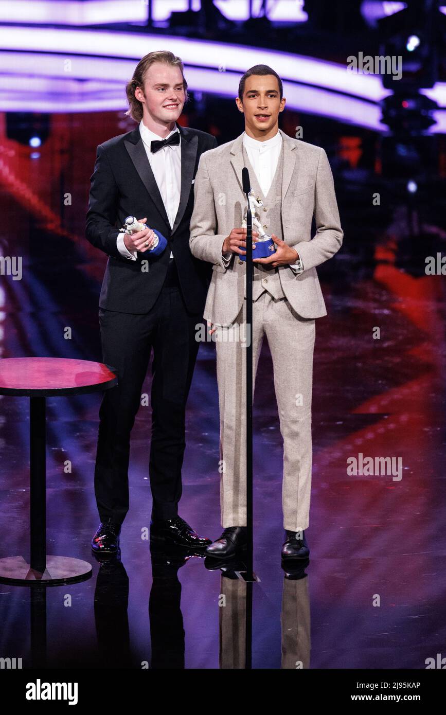 Munich, Germany. 20th May, 2022. Emil von Schönfels (l) and Mekyas ...