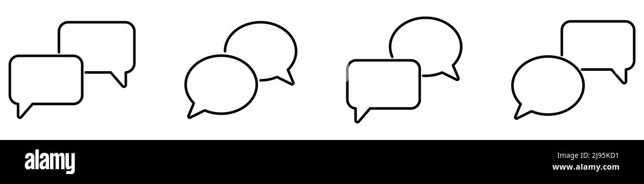 Set of chat bubble line icons. Vector symbols Stock Vector Image & Art ...