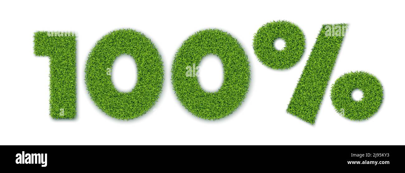 100 percent shapes with garden grass texture. Seasonal sale. Banner for ...