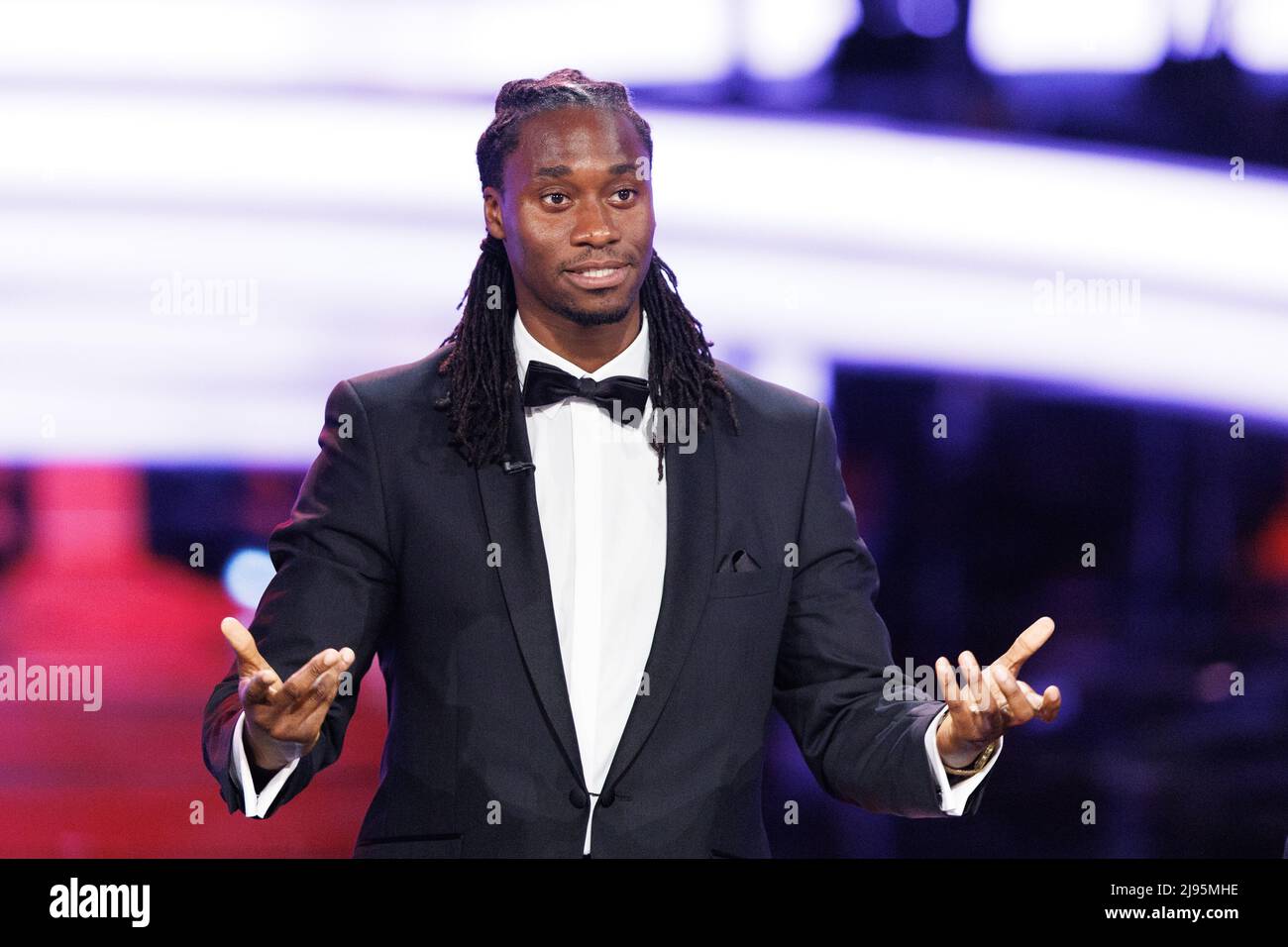 Munich, Germany. 20th May, 2022. Eugene Boateng, actor, speaks at the ...