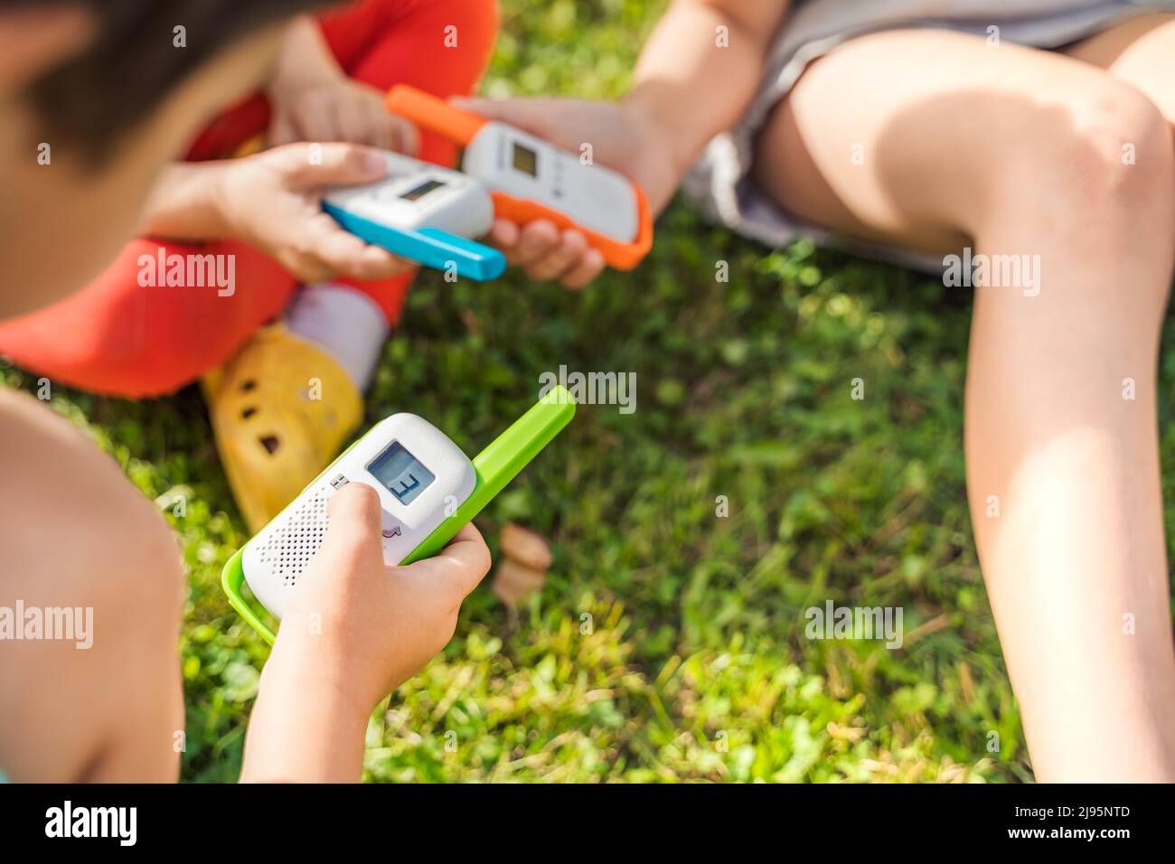 Small kids,girls play in walkie-talkie.Walkie Talkies with channels ...