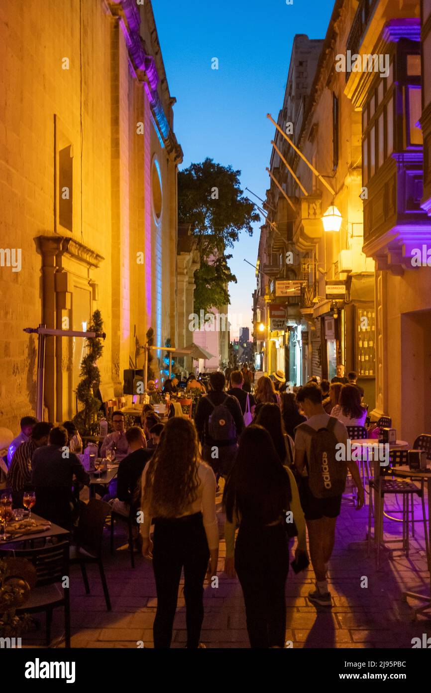 Valletta at night, Malta Stock Photo - Alamy