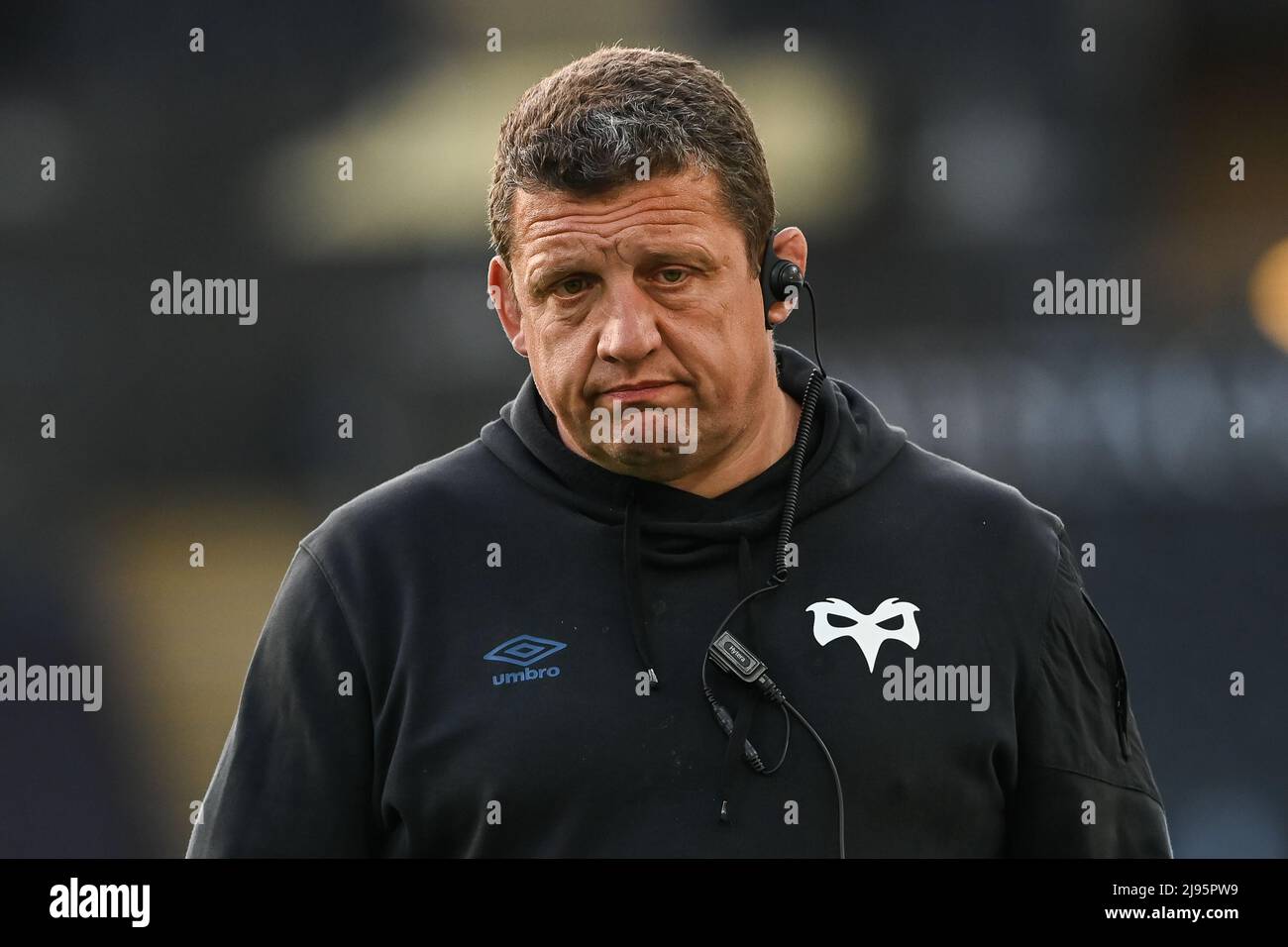 Ospreys head coach Toby Booth during pre match warm up Stock Photo - Alamy
