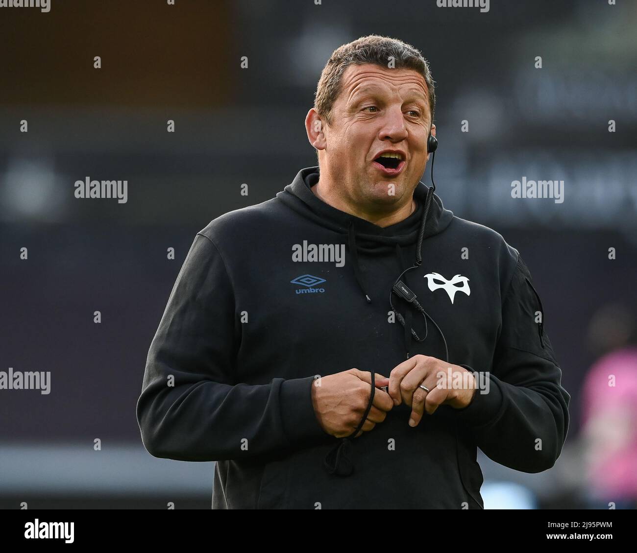 Ospreys head coach Toby Booth during pre match warm up Stock Photo - Alamy