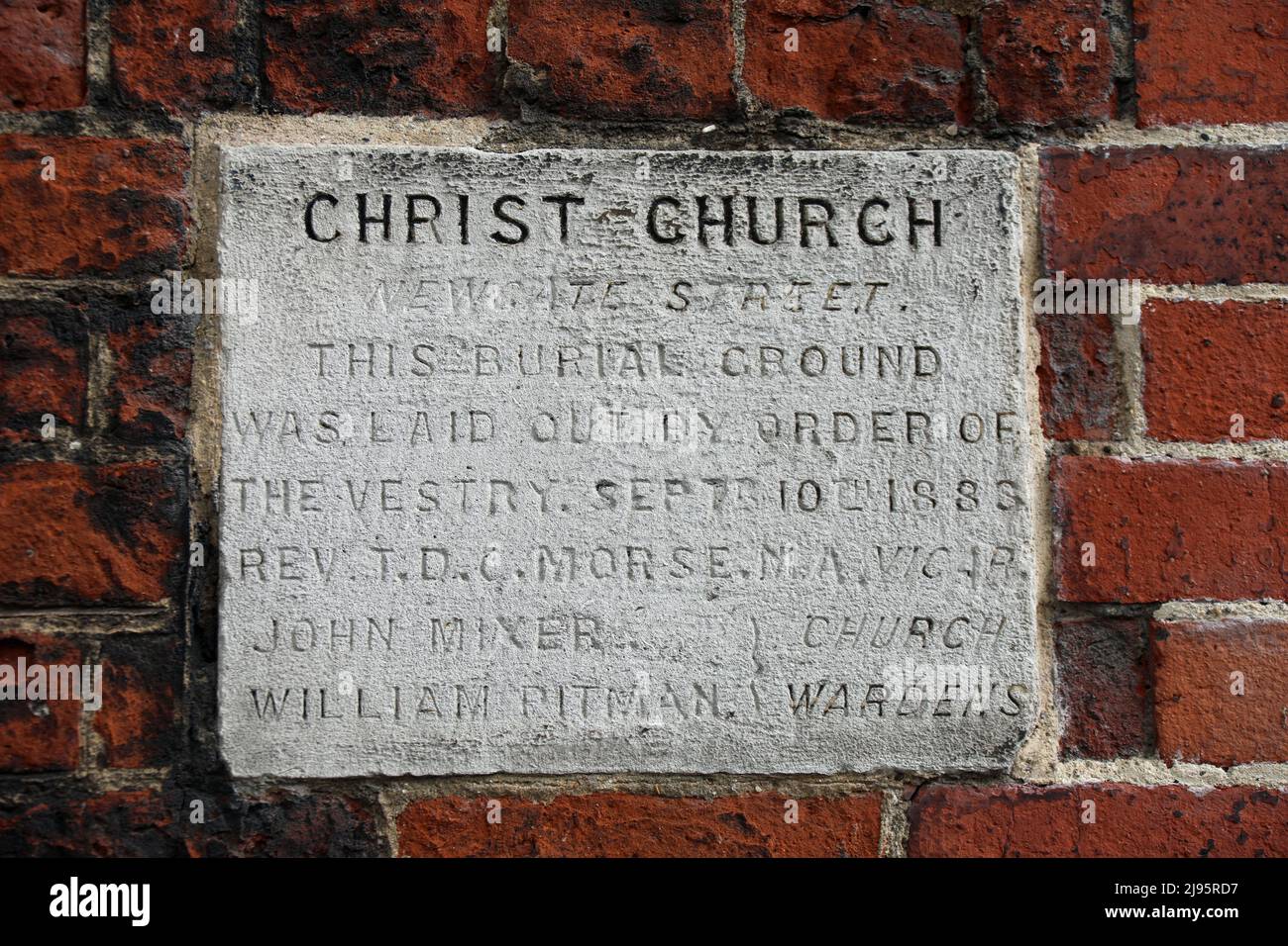 Christ Church Plaque in London Stock Photo - Alamy